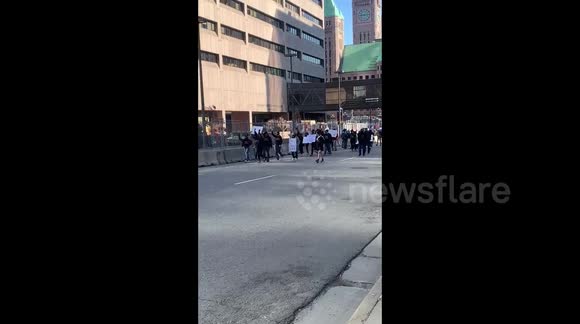 Protesters outside courthouse in Minneapolis - Buy, Sell or Upload ...
