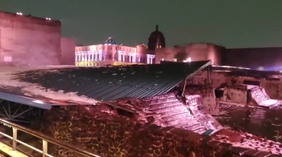 Mexico: Roof Over Aztec Temple Partially Collapses During Hail Storm In ...