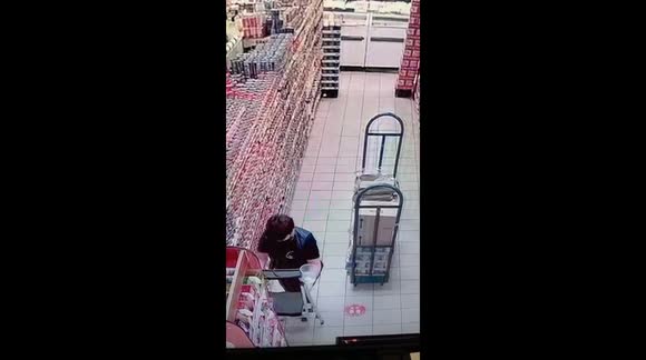 Lady Climbs Ladder And Ladder Breaks And Lady Falls Backwards On Her ...