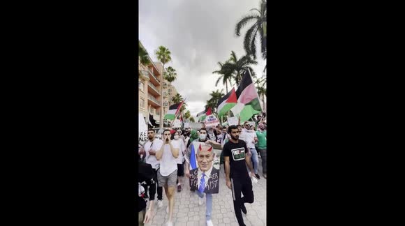 Free Palestine Protest in heavily pro-Israel Boca Raton FL with clashes ...