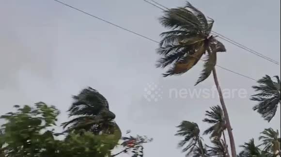 Gusting winds in the Rameshwaram as the velocity of the wind increases ...