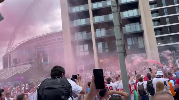Drunk England fans throwing used cans full of urine from 1pm outside ...
