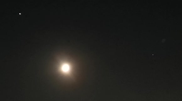 Jupiter, Saturn and moon form triangle in the sky - Buy, Sell or Upload ...