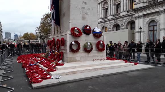 Controversial 'white poppy' wreath spotted at Cenotaph in London on ...