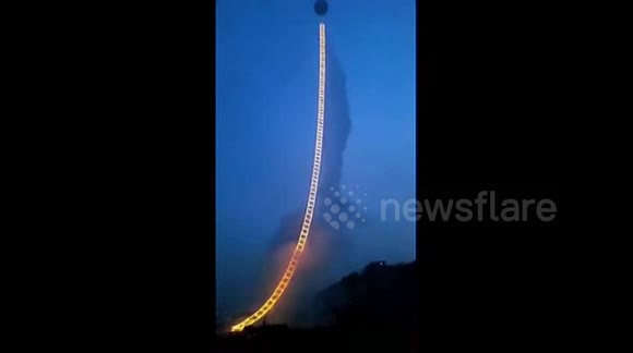 Amazing ladder of fireworks rises into sky - Buy, Sell or Upload Video ...