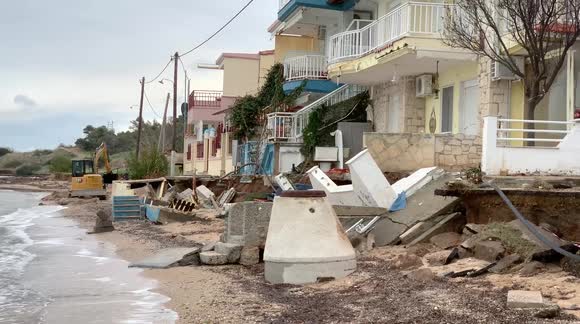 Coastal erosion threatens Greek villages as rising sea level swallows ...