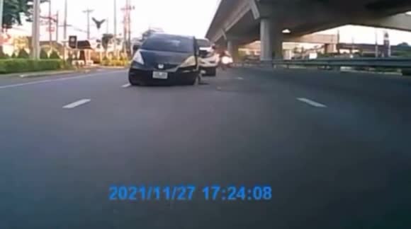 Car gets stuck in open manhole on busy Thailand road - Buy, Sell or ...