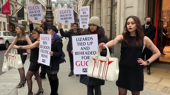 PETA protest outside flagship Gucci store in London - Buy, Sell or ...