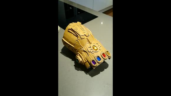 Cardboard crafts. Making Thanos Infinity gauntlet from cardboard snap ...