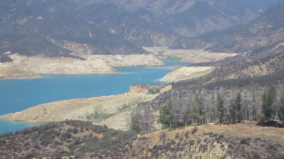 California Drought - Very Low Reservoir Water Level (Castaic Lake ...