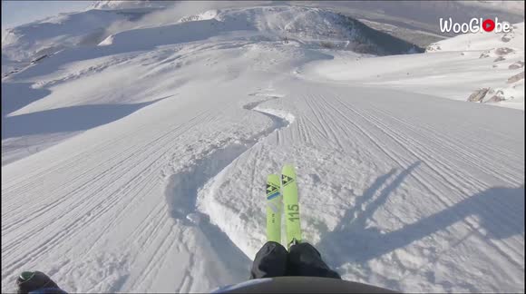 Awesome footage of skier straight-lining at high speed through zig-zag ...