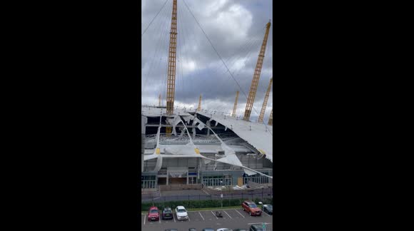 Storm Eunice: Damage to O2 arena seen from higher angle - Buy, Sell or ...
