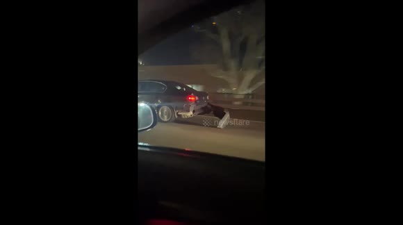Car with rear bumper hanging off drives across highway in NYC - Buy ...