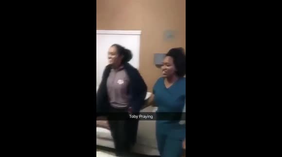 Dog named Toby stands on chair and happily joins family prayer circle ...