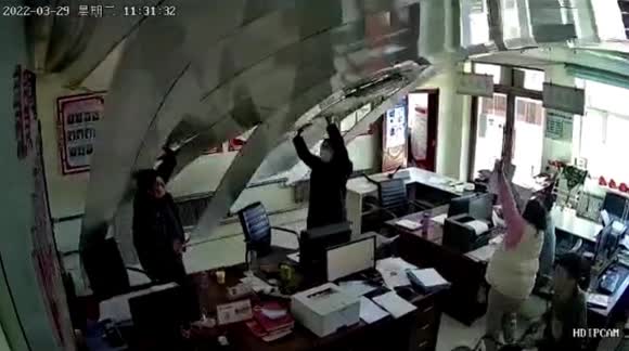 Ceiling collapses on employees in office in China - Buy, Sell or Upload ...