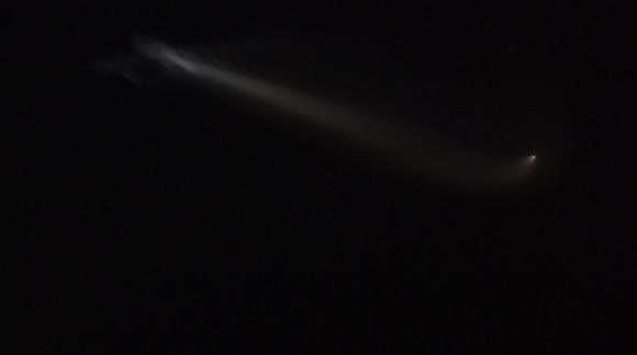 SpaceX rocket creates angelic beam of light in night sky above Florida ...