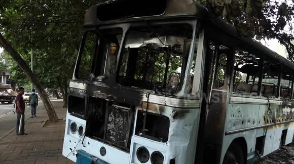 Burned-out buses on Colombo streets after violent protests - Buy, Sell ...