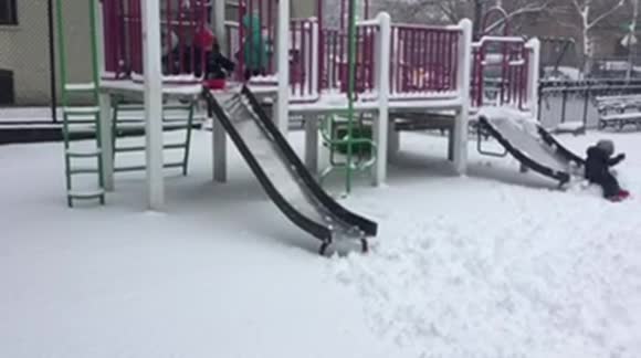 Three boys fall off a slide - Buy, Sell or Upload Video Content with ...