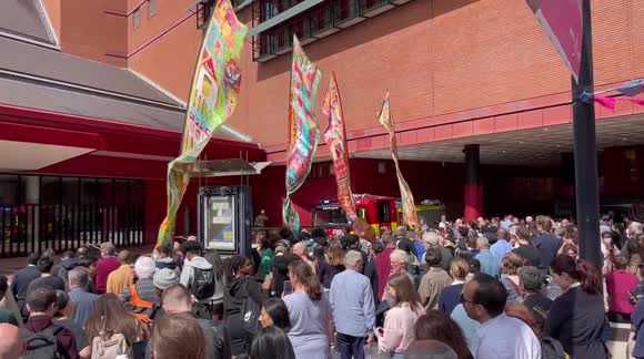 UK: People Evacuate After Fire Breaks Out At The British Library In ...