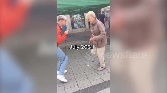 Elderly woman goes viral after showing off dance moves on high street ...
