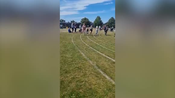 Super-competitive mum ensures victory at parents race by shoving other ...