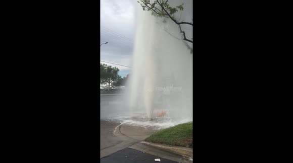 Truck hits fire hydrant - Buy, Sell or Upload Video Content with Newsflare