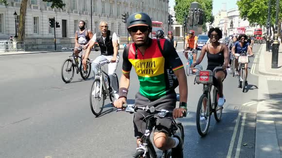 Black Unity Bike Ride passes Downing Street in London - Buy, Sell or ...