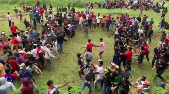 Men gather for rituals called Sisemba traditional kicking, which is ...