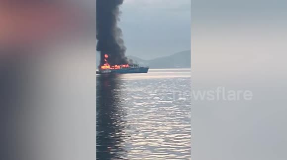 Philippines ferry fire sees passengers leap into sea to escape blaze ...