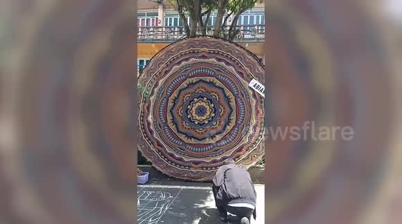 Needlework artist makes incredible giant crocheted mandalas by hand in ...