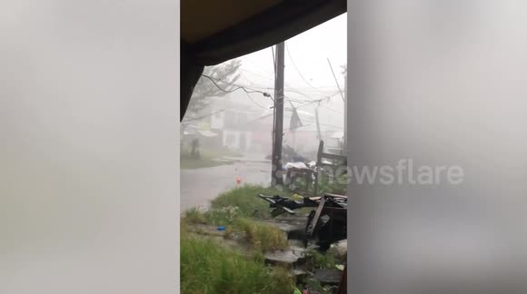 Lightning strike destroys shed amid Typhoon Noru rains in the ...