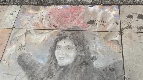 Drawing of Mahsa Amini appears in London's Trafalgar Square - Buy, Sell ...