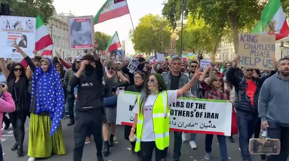 Thousands of Mahsa Amini protesters march to Parliament Square - Buy ...