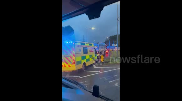 Ambulance stuck in traffic as Just Stop oil protesters scale QE2 Bridge ...