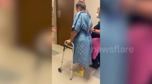 US mum has leg amputated after tripping over in garden while playing ...