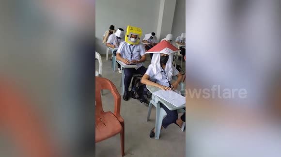 Students wear hilarious anti-cheating hats in the Philippines - Buy ...