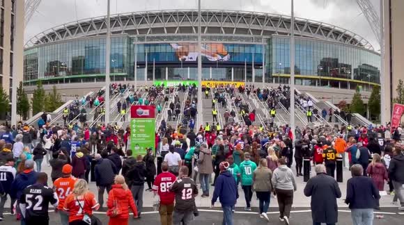 NFL London Games: Broncos and Jaguars fans arrive at Wembley Stadium ...