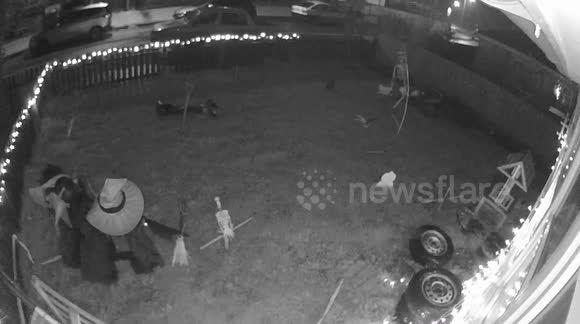 CCTV shows yobs tipping a woman's three-wheeled Robin Reliant on its ...