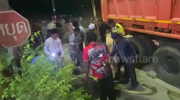 Rescuers use crane to hoist calf stuck in sewer drain for a week in ...