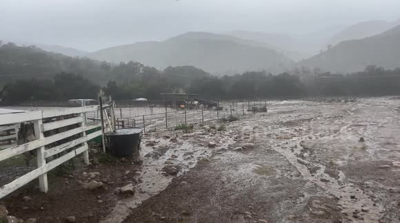 Flash Flooding in Santa Barbara's Los Padres National Forest at Rancho ...