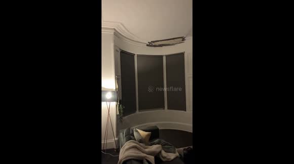 TikToker catches terrifying moment ceiling falls down inches away from ...