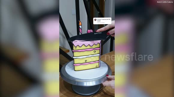 Baker creates stunning 2D cakes which look straight out of a cartoon ...