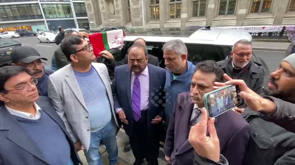 British Pakistani politician Altaf Hussain arrives at London High Court ...
