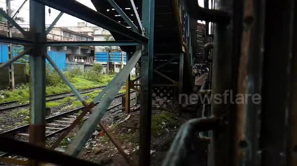 Mumbai local train in India . Mumbai local train rush at railway ...