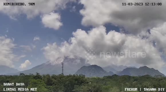 CCTV footage of Mount Merapi's eruption in Indonesia on March 11, 2023 ...