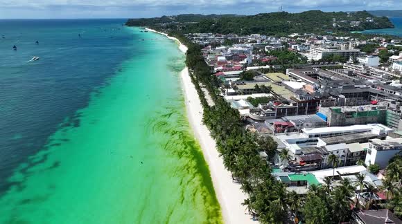 Drone footage reveals algae bloom surrounding the Philippines' Boracay ...