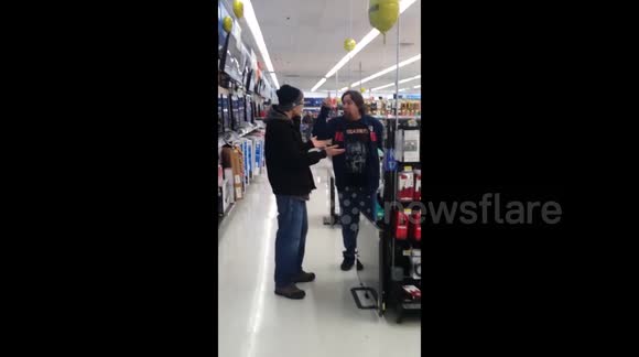 Walmart customer forgets to say excuse me so another customer gets ...