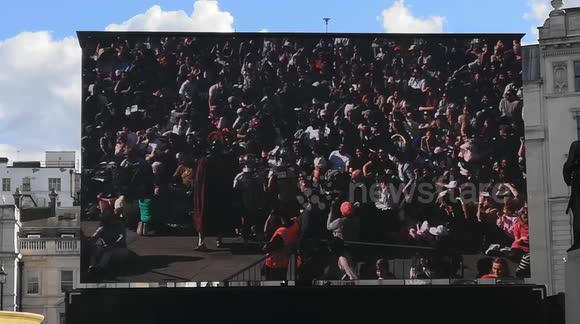 At the Passion Of Jesus, open-air play held at Trafalgar Square a ...