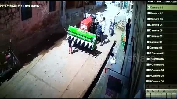 Toddler miraculously unscathed after being run over by tractor in ...