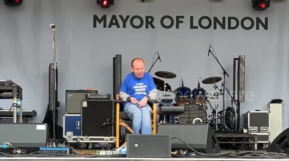 'Lost Voice Guy' Lee Ridley performs at Trafalgar Square during Saint ...
